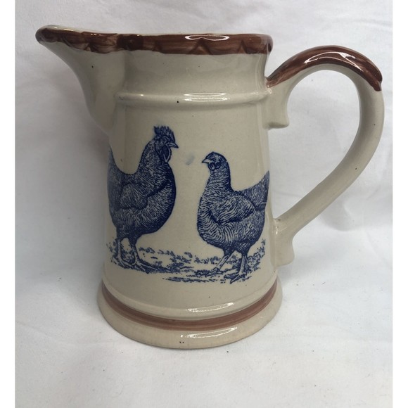 Moira | Kitchen | Vintage Moira Pottery Blue Rooster Hen Pitcher Cute ...